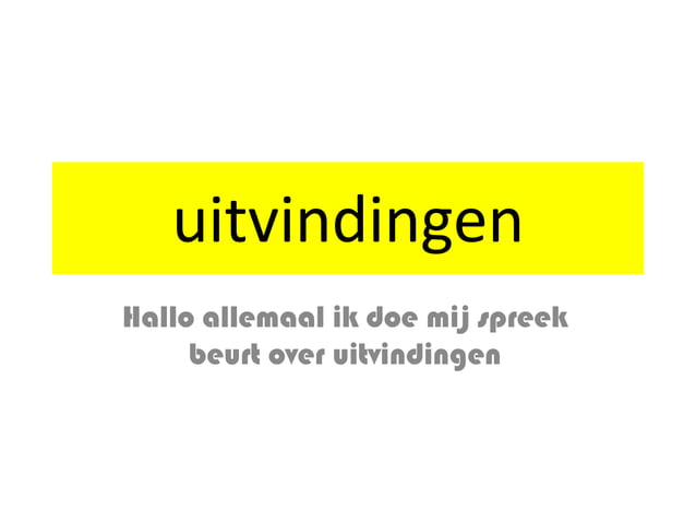 uitvindingen | PPTX