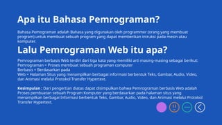 Pemrograman Web tentang 5 Jenis Bahasa Pemrograman | PPT