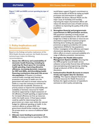 Guyana 2016 Health Accounts - Dissemination Brief | PDF | Health Insurance | Insurance