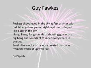 Guy fawkes day class poems | PPTX
