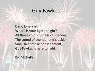 Guy fawkes day class poems | PPTX