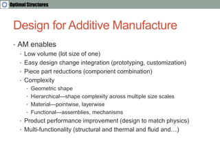 Structural Component Design Optimization for Additive Manufacture | PPT