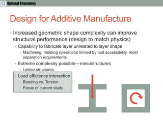 Structural Component Design Optimization for Additive Manufacture | PPT