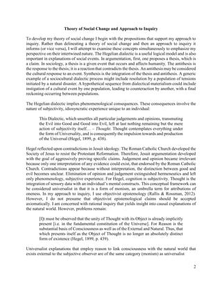 Theory of Social Change and Approach to Inquiry | PDF