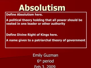 Guzman6 Absolutism | PPT