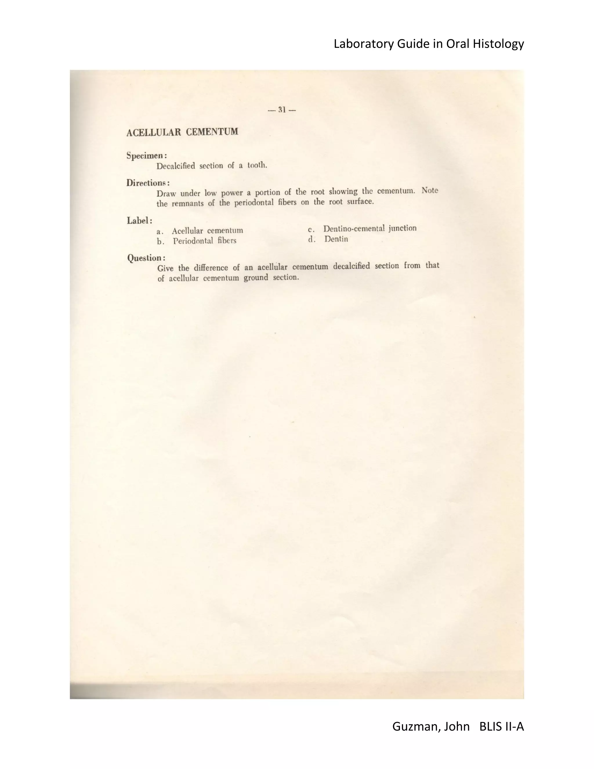 LABORATORY GUIDE IN ORAL HISTOLOGY | PDF