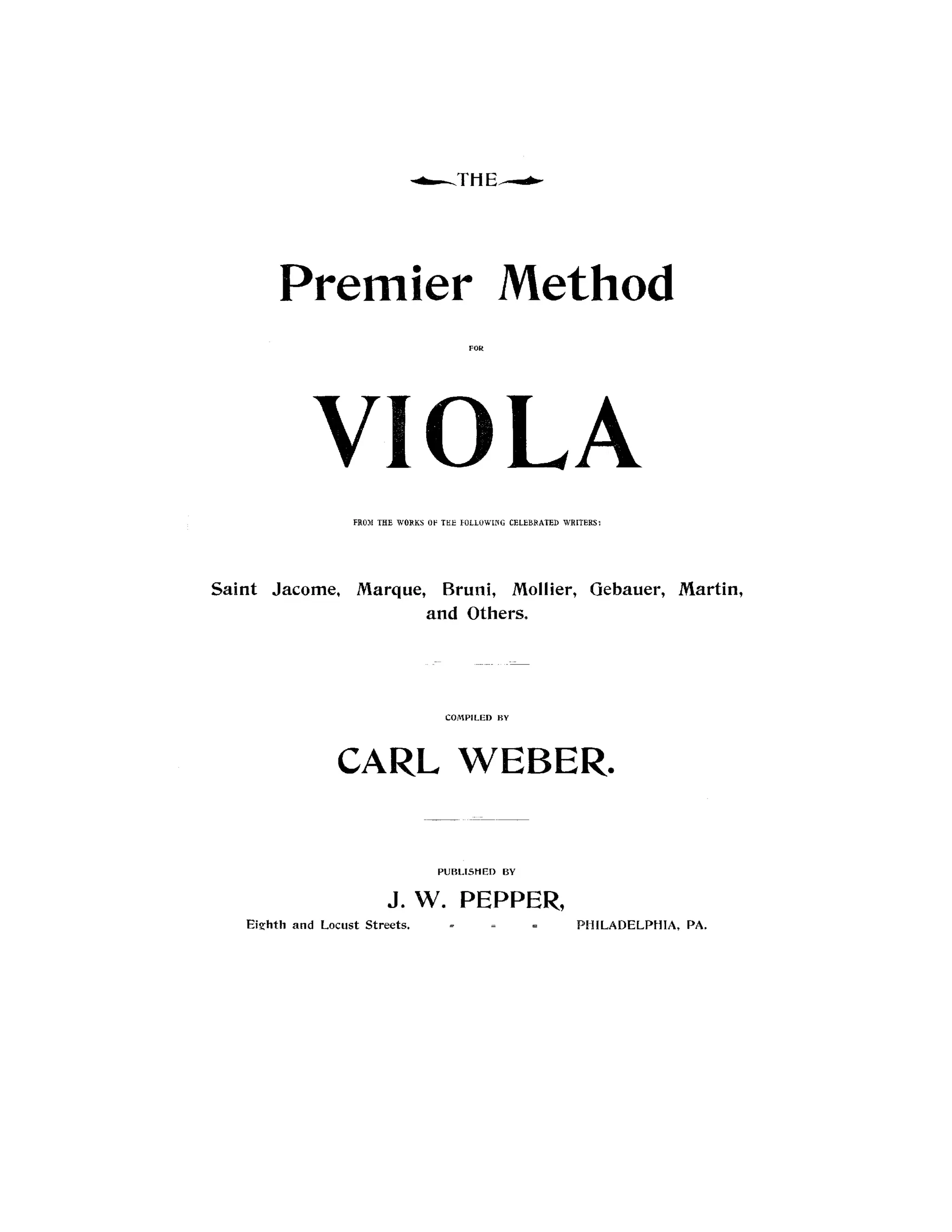 Weber carl premier method for viola | PDF
