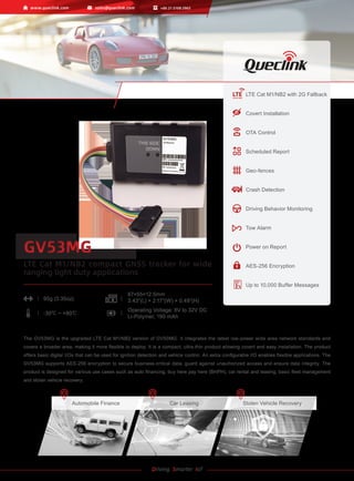 Gv53MG GPS Tracker User Manual | PDF
