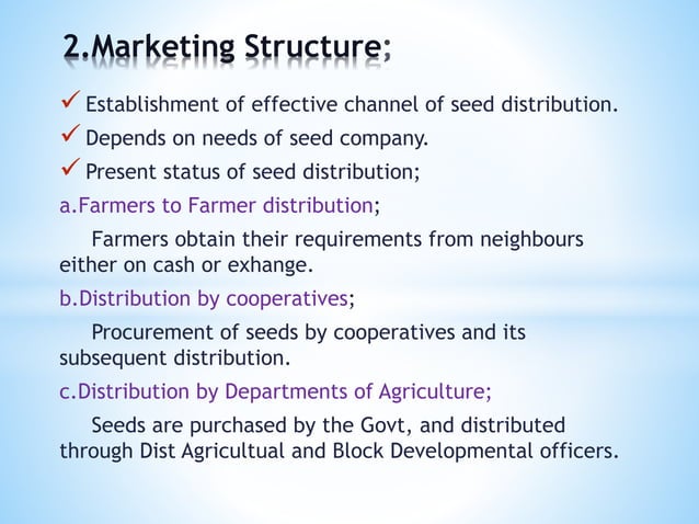 seed marketing | PPTX | Agriculture | Industries