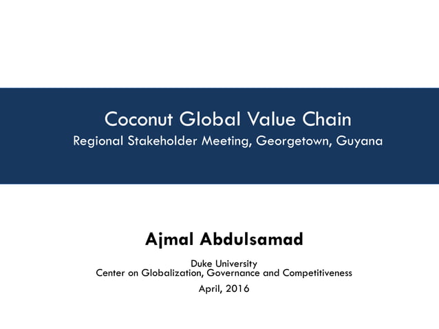 The Coconut Global Value Chain | PDF