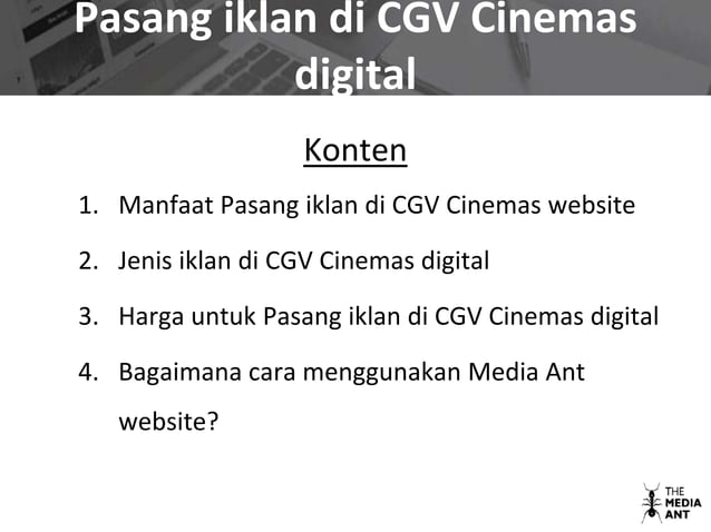 Pasang Iklan di CGV Cinemas Digital | PPTX
