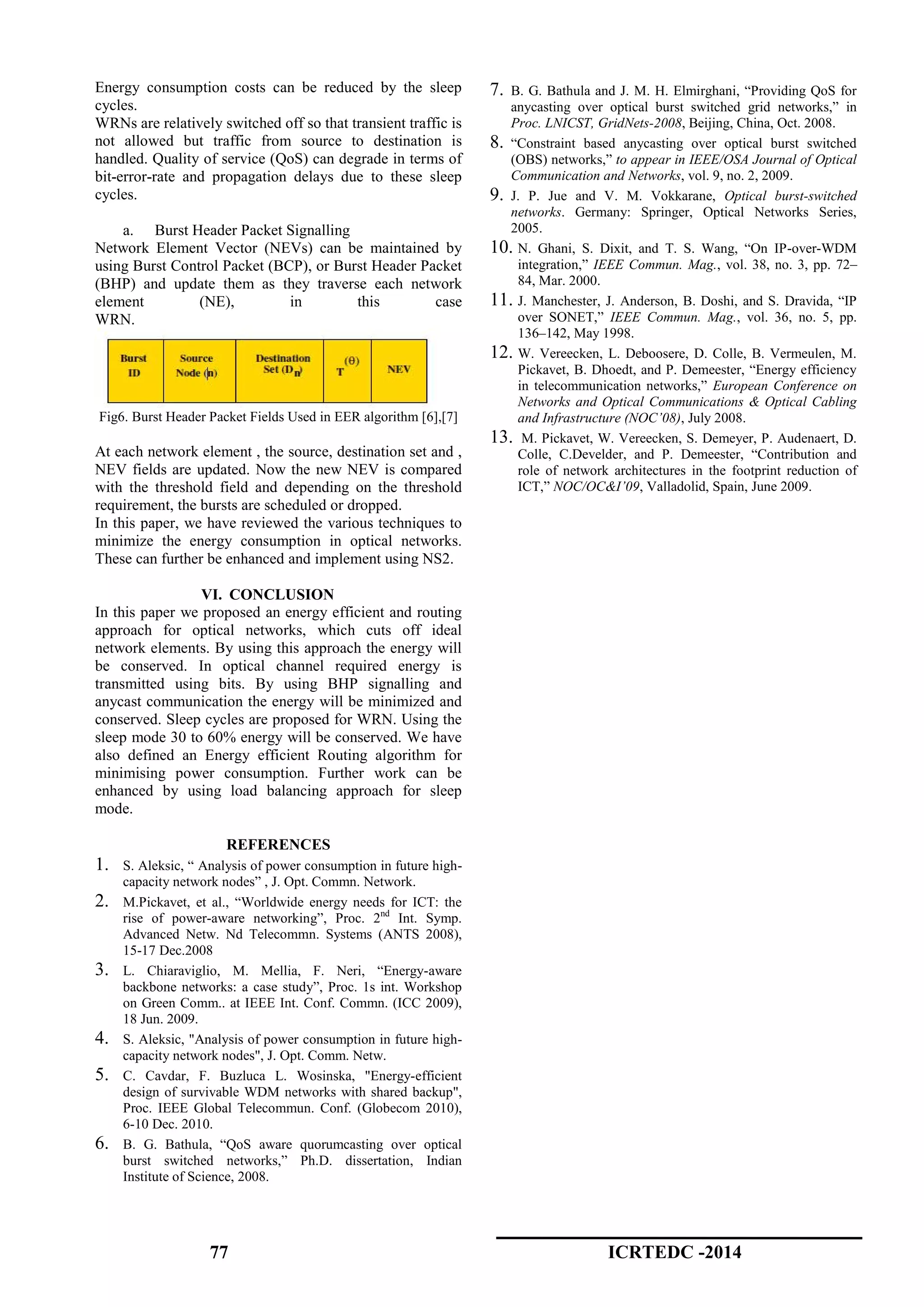 Improving Energy Efficiency in Optical Networks | PDF