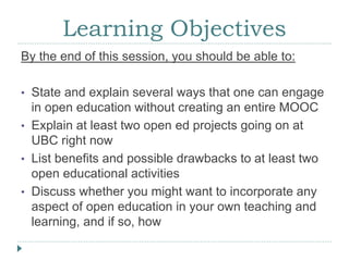 Teaching and Learning in the Open: Why/Not? | PPT
