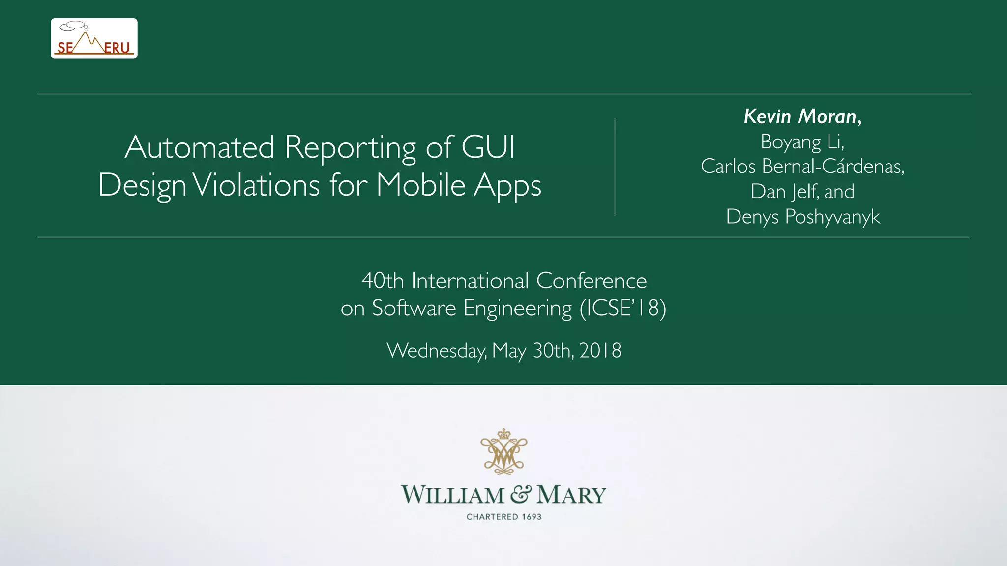 Automated Reporting of GUI Design Violations for Mobile Apps | PPT