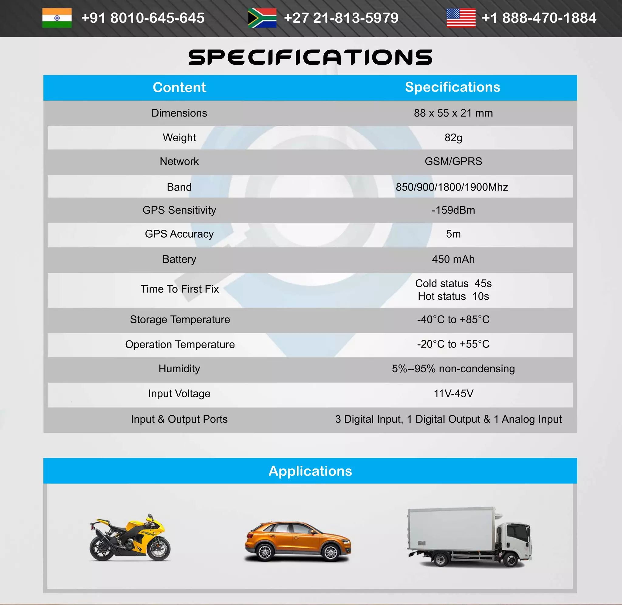 GVT 09 GPS Tracker Specification | PDF | Auto Navigation Systems | Auto ...