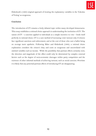 A Rational Choice Model of Compulsory Voting | PDF