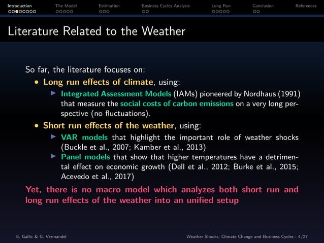 Weather Shocks, Climate Change and Business Cycles | PPT