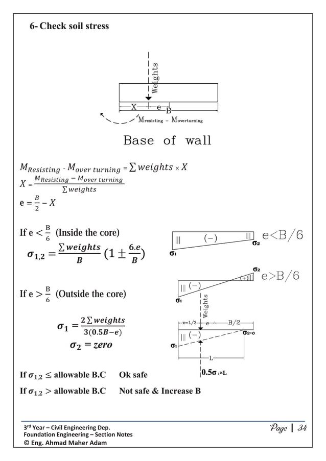 Design and Check stability of Gravity Retaining wall | PDF | Civil ...