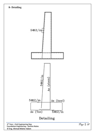 Design and Check stability of Gravity Retaining wall | PDF