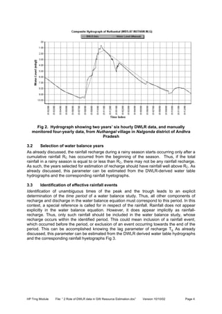 Gw02 role of dwlr data in groundwater resource estimation | PDF
