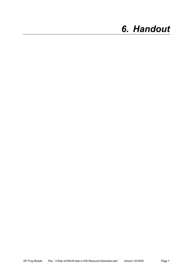 Gw02 role of dwlr data in groundwater resource estimation | PDF | Water ...