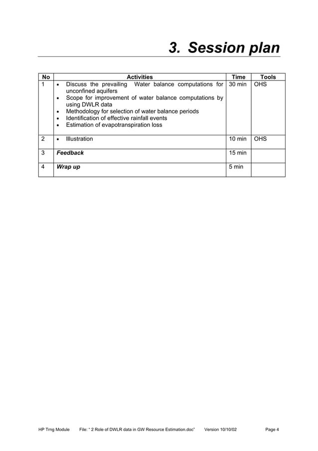 Gw02 role of dwlr data in groundwater resource estimation | PDF | Water ...