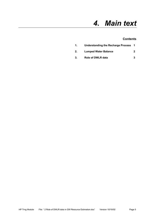 Gw02 role of dwlr data in groundwater resource estimation | PDF | Water ...