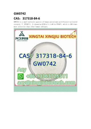 GW0742 CAS：317318-84-6 | PDF | Endocrine and Metabolic Diseases ...