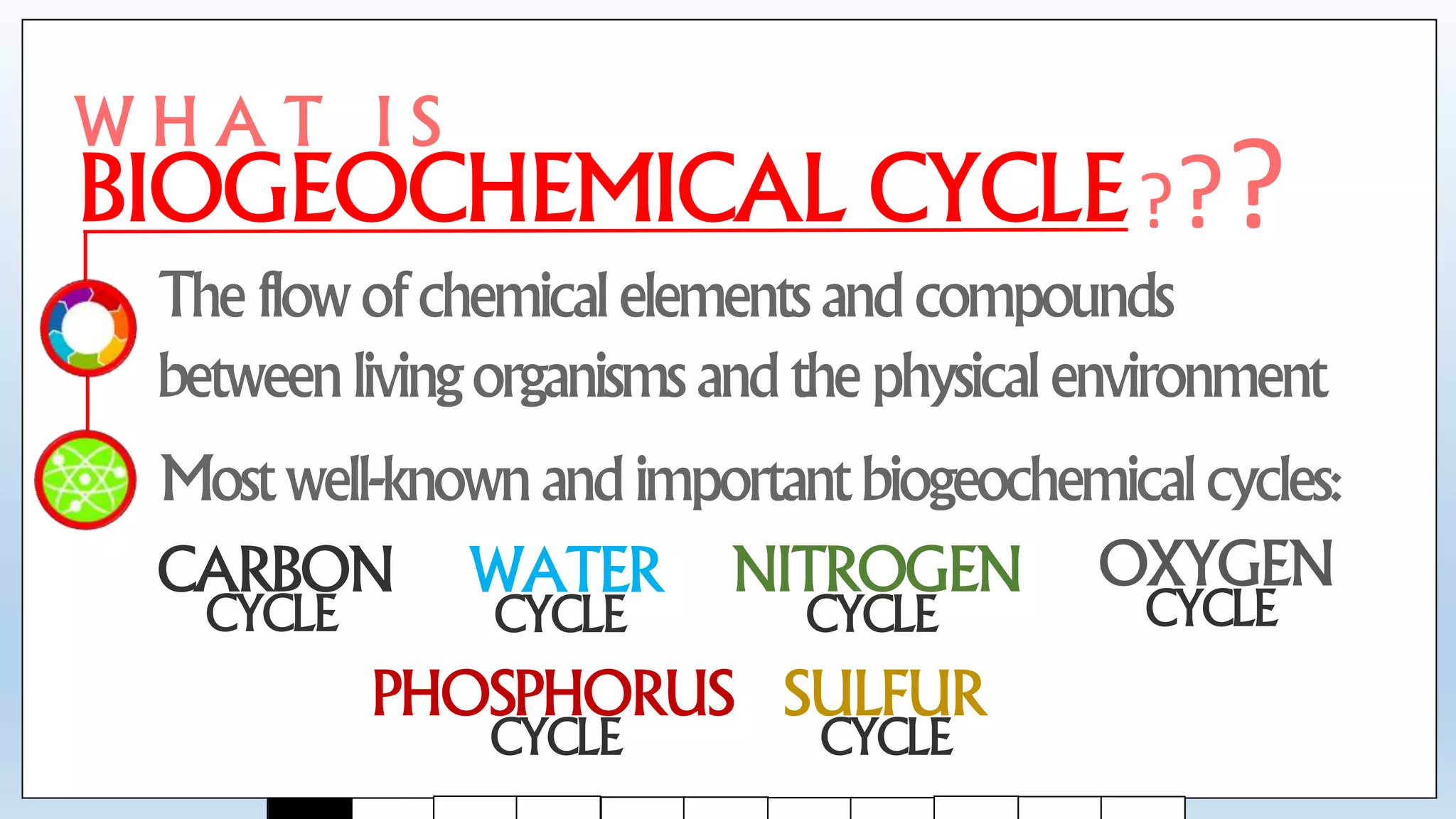 The BIOGEOCHEMICAL Cycle | PPT