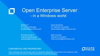 Open Enterprise Server - in a Windows world | PPT