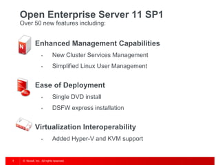 GWAVACon 2013: Novell Open Enterprise Server - Roadmap and Future | PDF | Cloud Computing | Internet