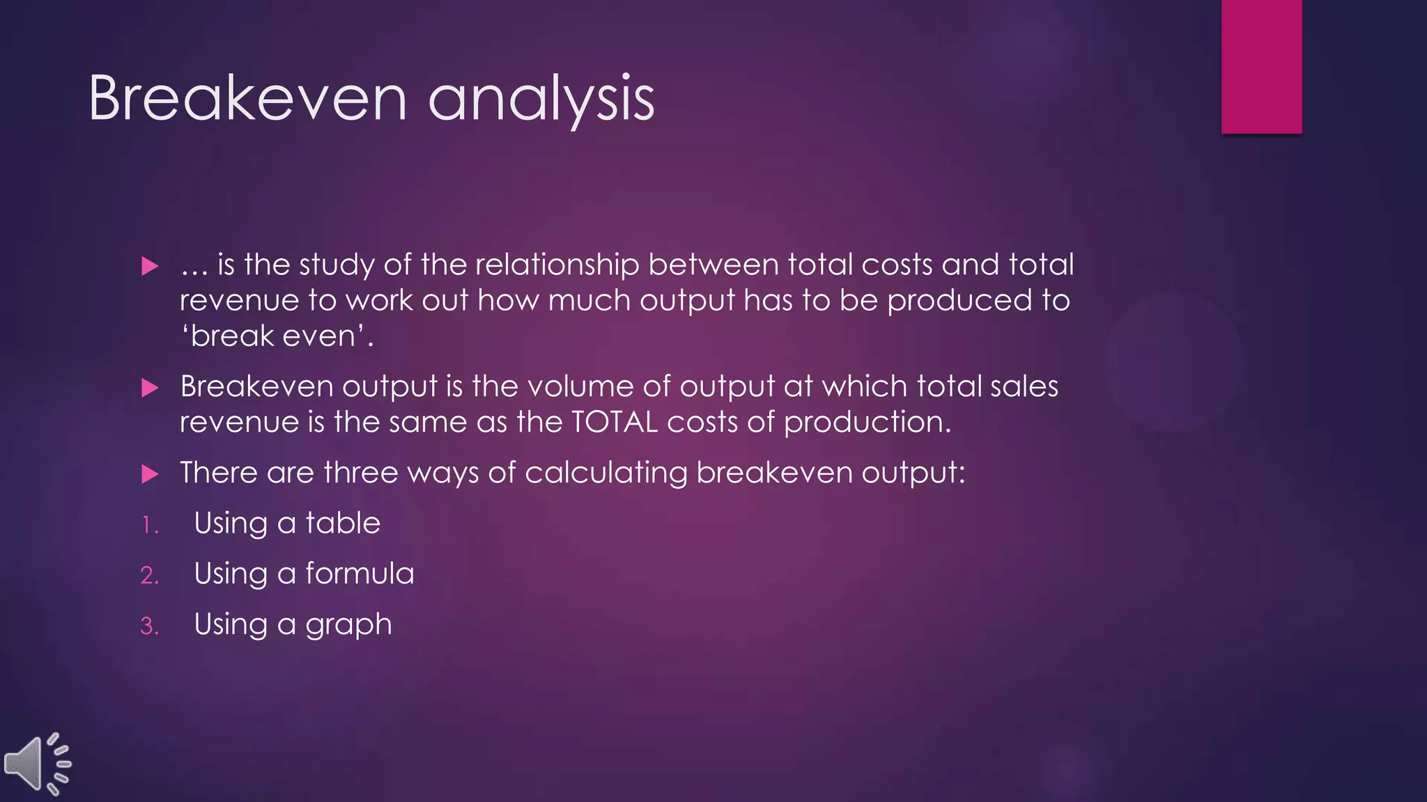 AQA AS A-level - Business Studies - Breakeven Analysis | PPTX