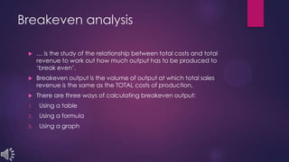 AQA AS A-level - Business Studies - Breakeven Analysis | PPTX