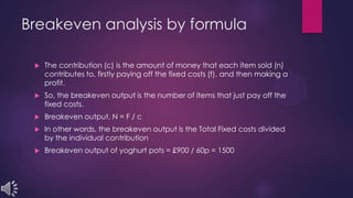 AQA AS A-level - Business Studies - Breakeven Analysis | PPTX