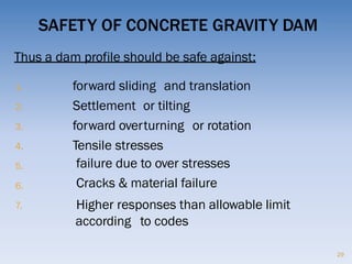 Gravity dam stability analysis | PDF