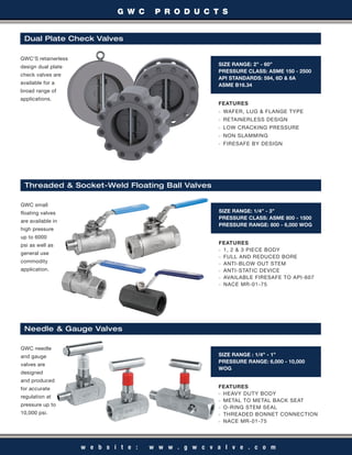 GWC Valve International Brochure | PDF