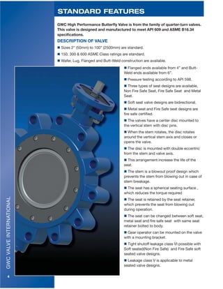 GWC Valve International High Performance Valves | PDF