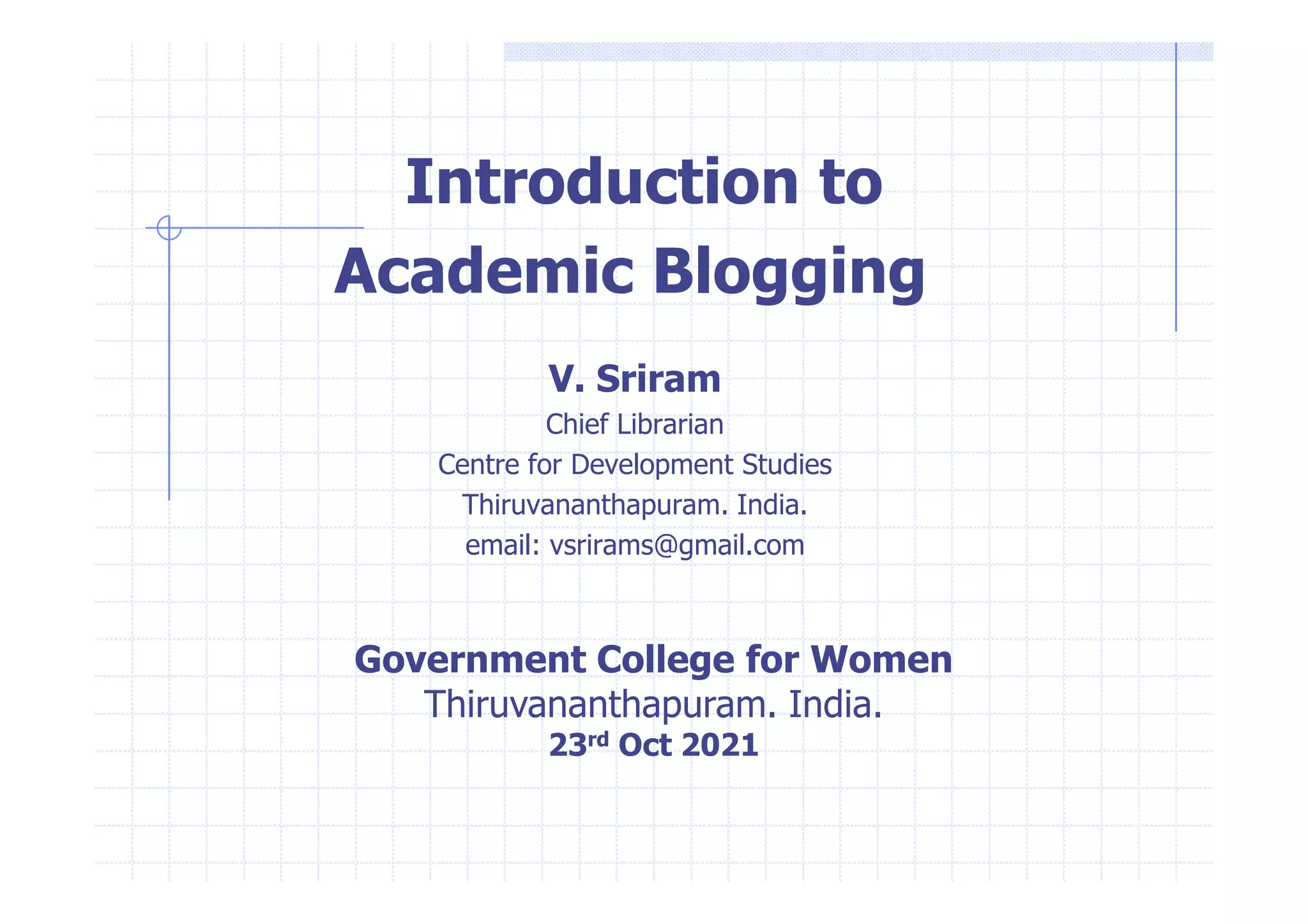 Introduction to Academic Blogging | PDF