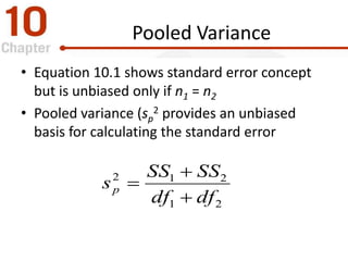 The t Test for Two Independent Samples | PPTX