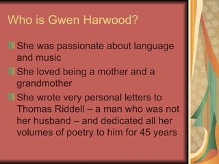 Gwen Harwood | PPT