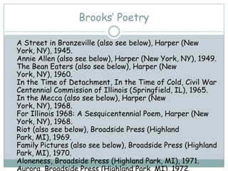 Gwendolyn Brooks Slideshow1 | PPT