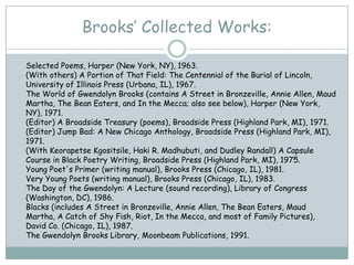 Gwendolyn Brooks Slideshow1 | PPT