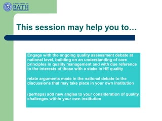 Challenges of Quality in Teaching and Learning - Gwen van der velden | PPT
