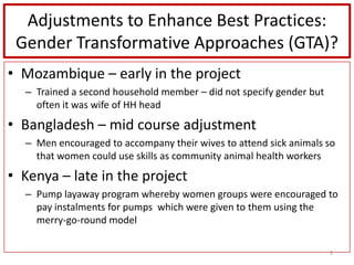 Gender Transformative Approaches (GTAs): Best practices for asset ...