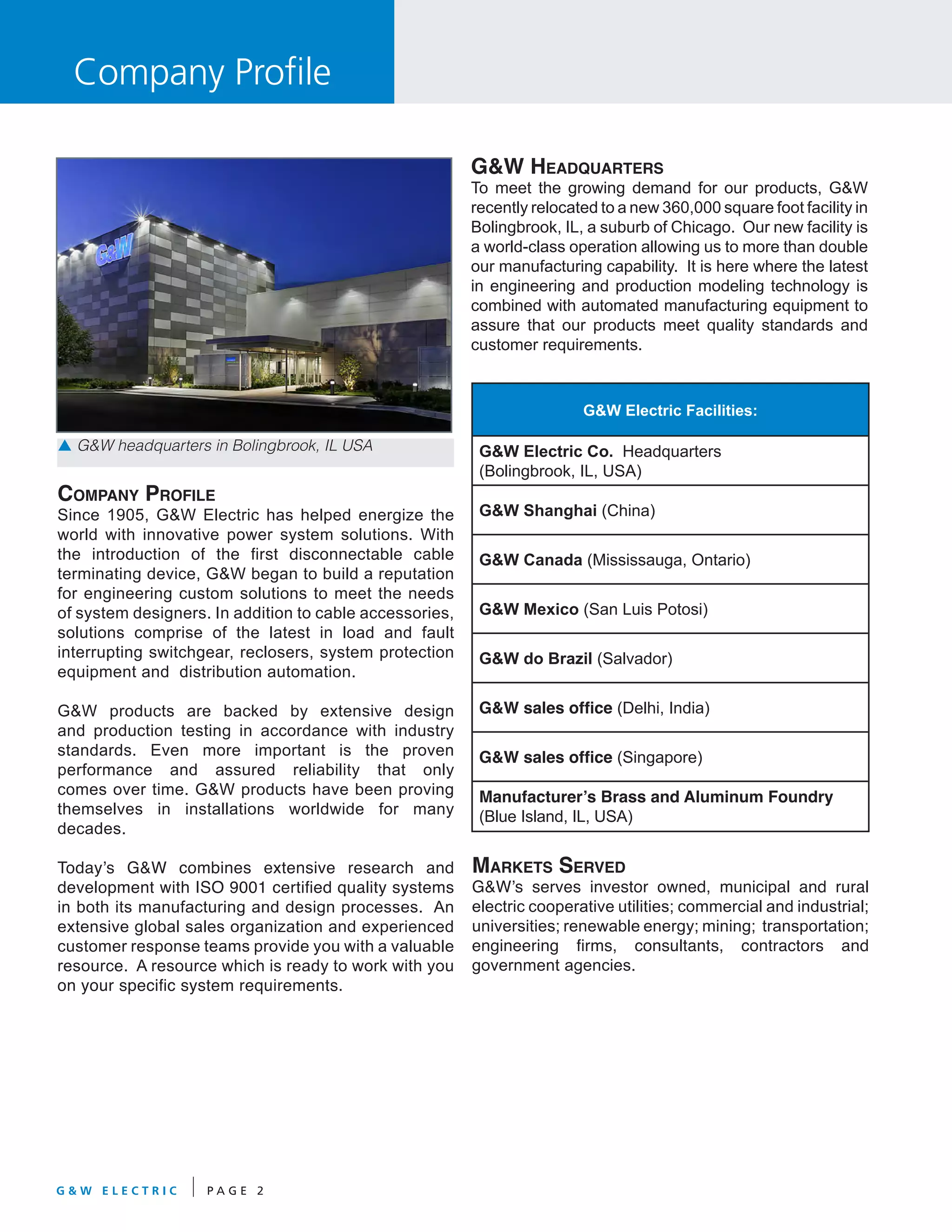 G&W High Voltage Cable Accessories - Joints & Terminations | PDF