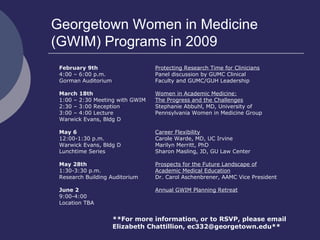 Georgetown Women in Medicine by GWIM | PPT