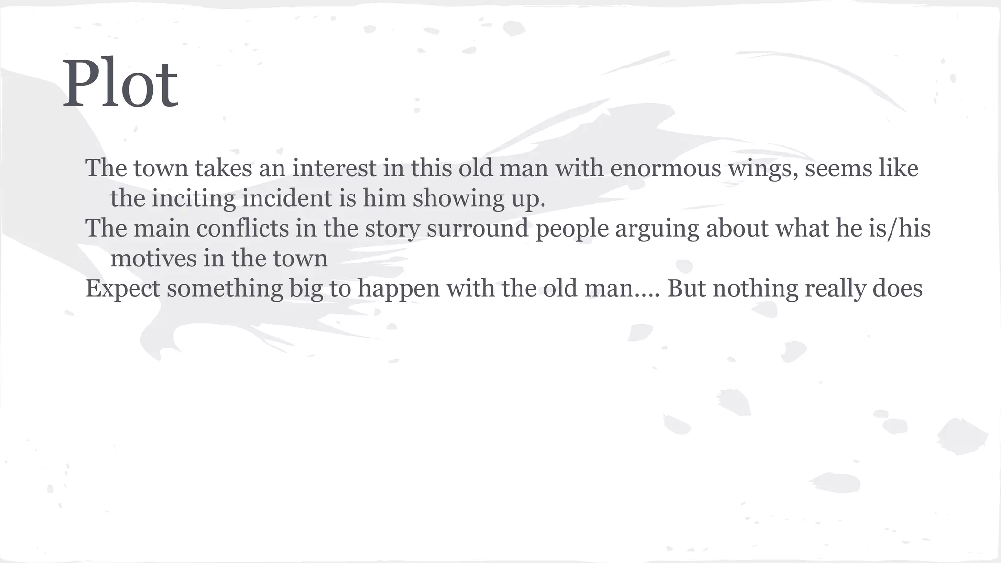 "A Very Old Man with Enormous Wings" | PPTX