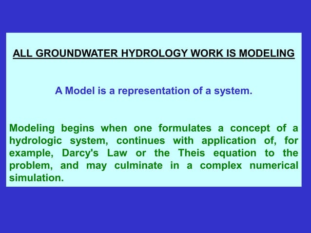 Data Requirements for Groundwater Modelling | PDF