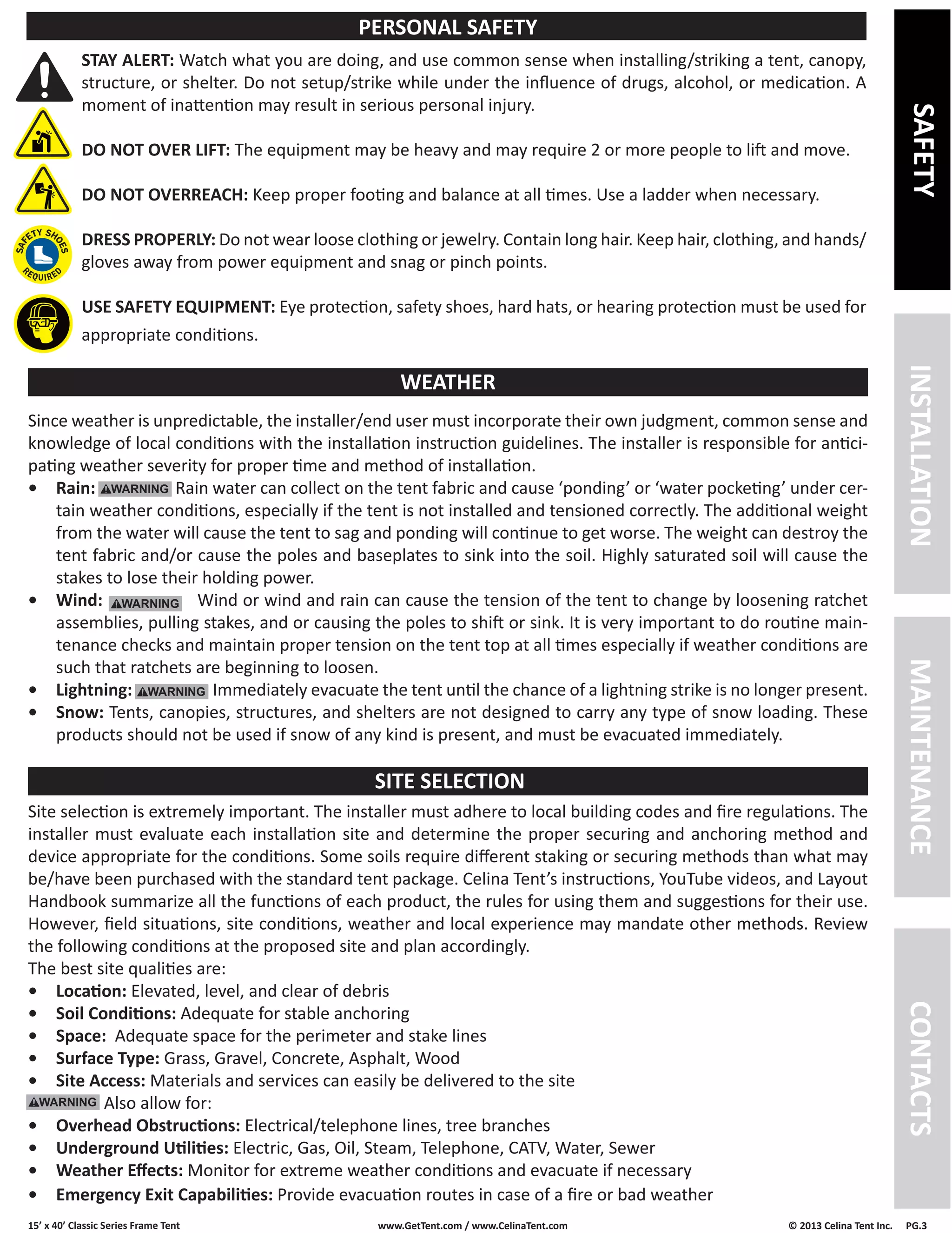 15 x 40 Frame Tent Installation Instructions | PDF