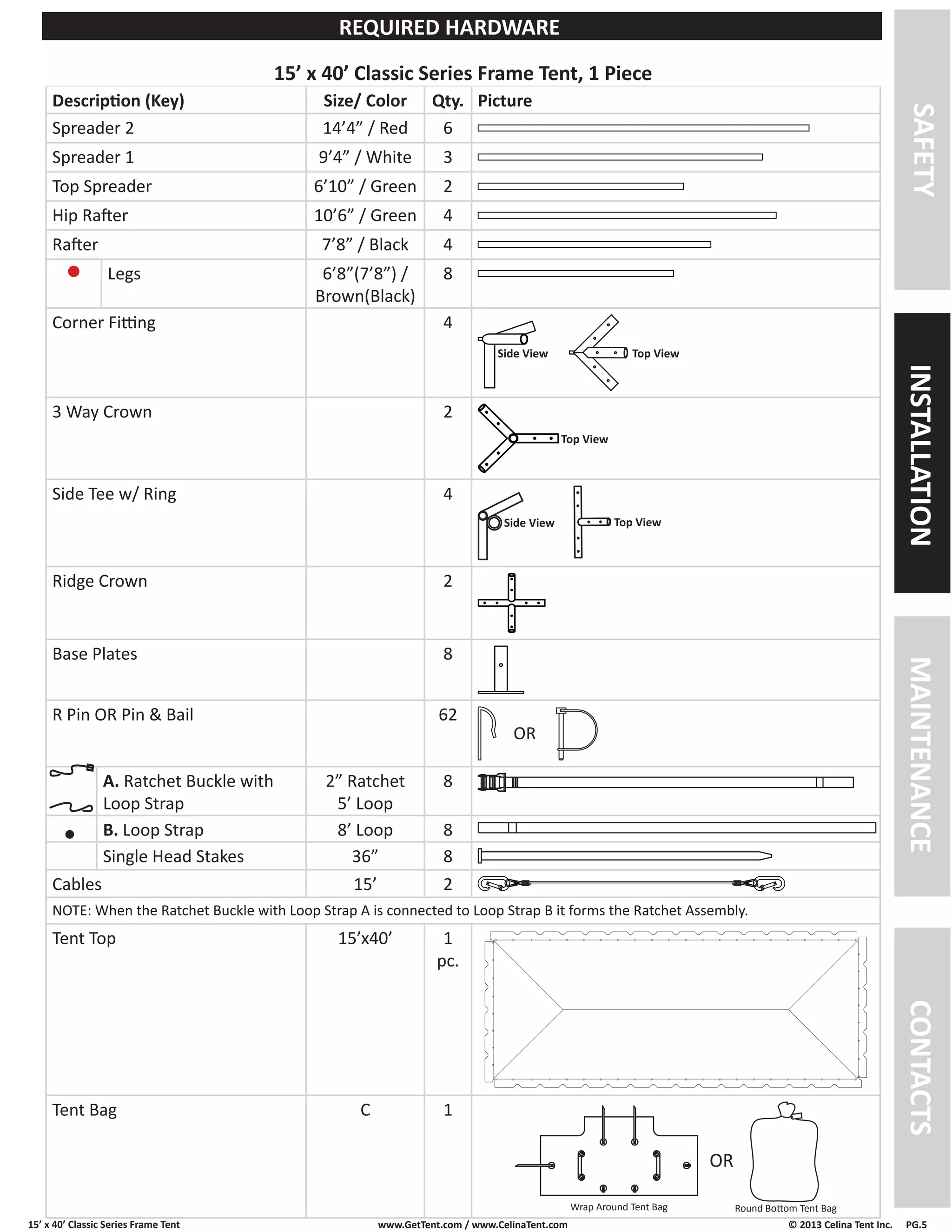 15 x 40 Frame Tent Installation Instructions | PDF